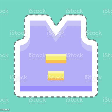 스티커 라인 컷 라이프 조끼 교육에 적합합니다 편집 가능한 간단한 디자인 디자인 템플릿 벡터 간단한 그림 Sos에 대한 스톡