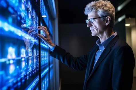 Premium Photo Doctor Of Sciences Examines On A Huge Screen The Process Of Implanting A