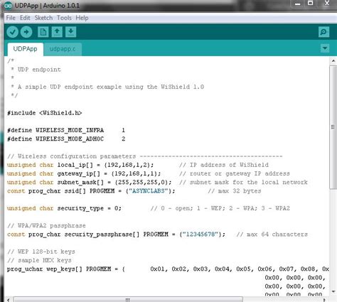 how to compile sample udpapp of linksprite s cuhead wifi shield