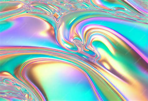 Premium Ai Image Holographic Liquid Background Holograph Color
