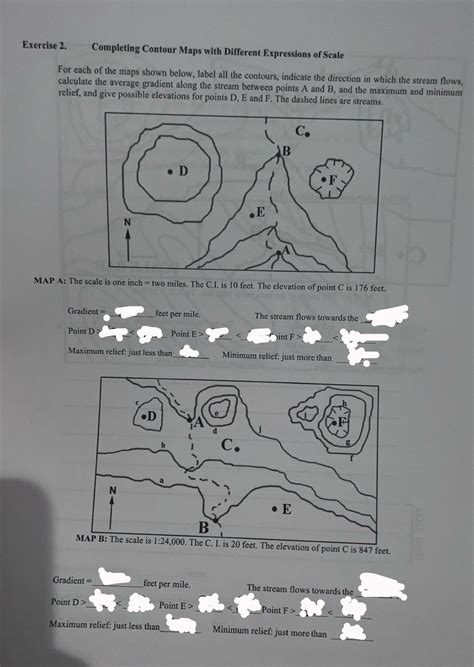 Solved Exercise Completing Contour Maps With Different Chegg