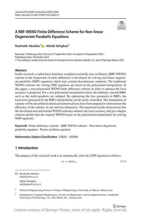 a rbf weno finite difference scheme for non linear degenerate parabolic