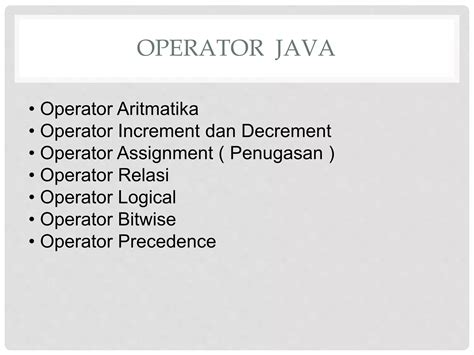 Operasi Bahasa Java Pptx