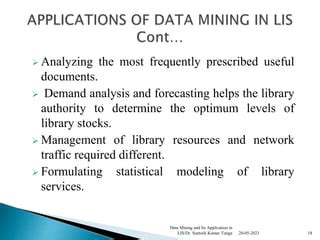 Data Mining And Its Application In Library And Information Science PPT