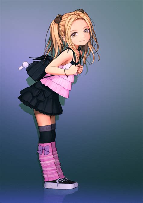 Safebooru 1girl Backpack Bag Black Skirt Blonde Hair Bow Brown Eyes