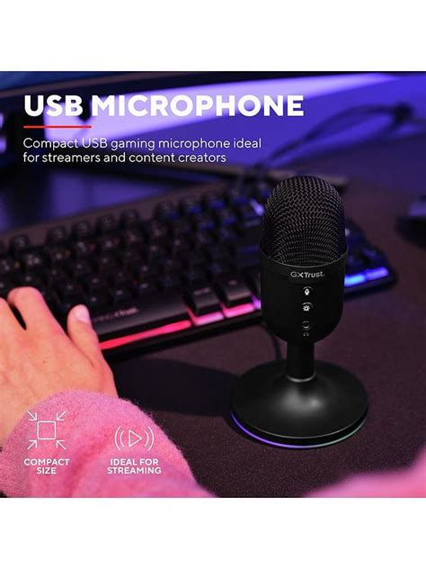 Trust Gxt234 Yunix Compact Usb Rgb Led Pc Microphone For Gaming Streaming Very