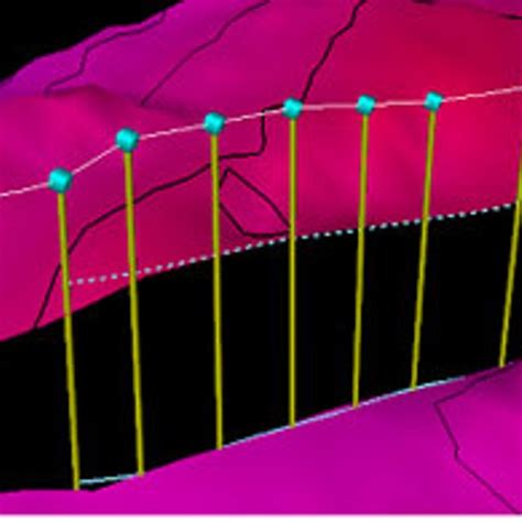 2 seismic faults modeled as polygon meshes in a seismological
