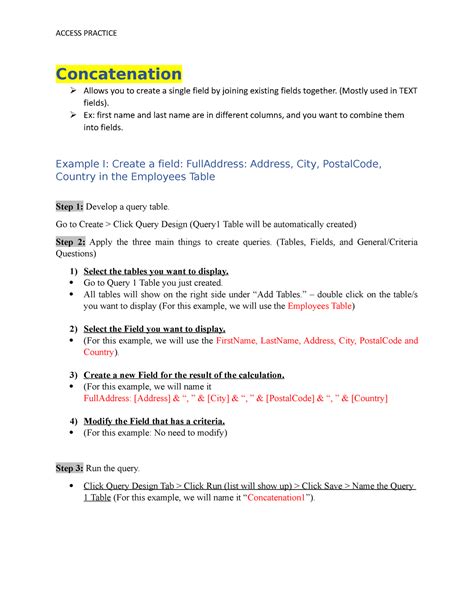 Concatenation Concatenation Allows You To Create A Single Field By
