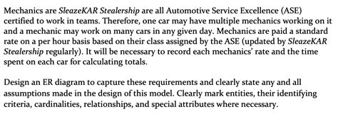 Solved Design An ER Digram To Capture These Requirements And Chegg Com