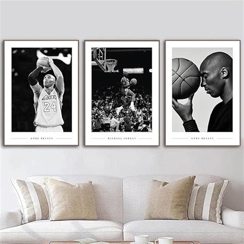 Hnzkly Kobe Bryant Michael Jordan Wand Bilder Berühmte Basketball Star
