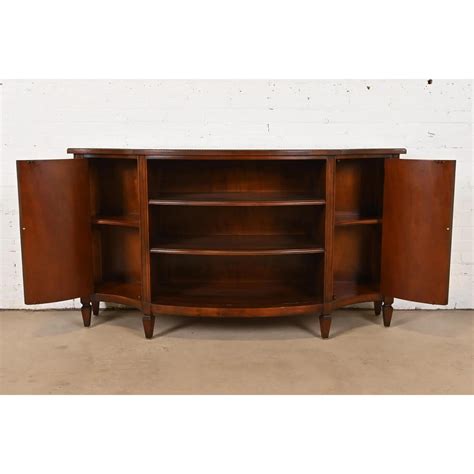 Henredon Federal Flame Mahogany Bow Front Bookcase Credenza Or