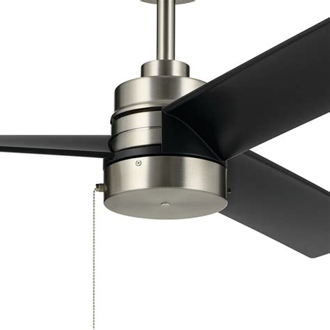 Kichler Spyn Lite 52 In Brushed Nickel With Satin Black Blades Indoor