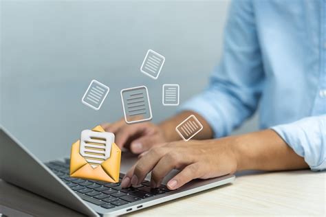 Premium Photo Businessman Using Computer Laptop Checking Email Icon