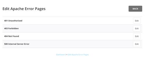 customize custom error pages on directadmin