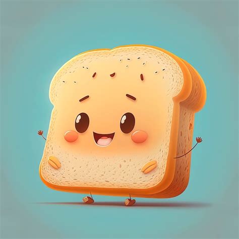 Premium Photo Cute Cartoon Bread Character