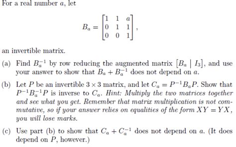Solved For A Real Number A Let Ba A An Chegg