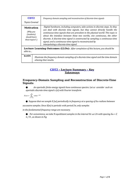 Frequency Domain Sampling And Reconstruction Of Discrete Time Signals