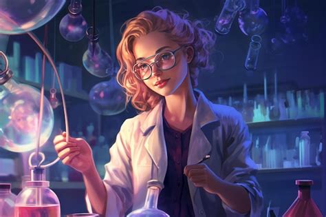 Premium Ai Image Innovative Research Brilliant Young Female Scientist