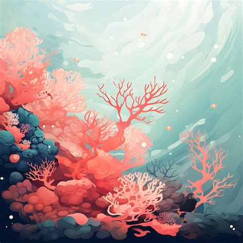 Premium Photo Background Watercolor Of Soft Coral Surface With Teal