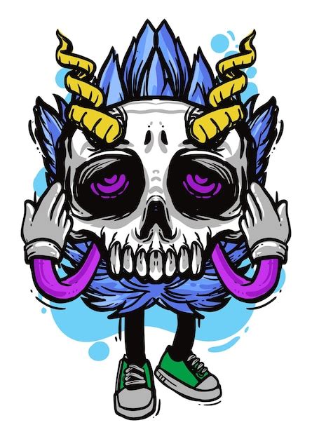 Bunte Lustige Und Gruselige Monster Illustration Premium Vektor
