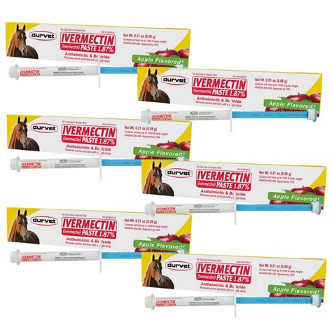 Ivermectin Horse Dewormer Paste 187 Apple Flavor By Durvet — Jeffers