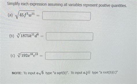 Solved Simplify Each Expression Assuming All Variables Chegg