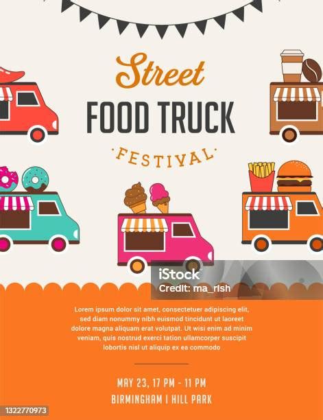 푸드 트럭 박람회 야시장 여름 축제 음식 및 음악 거리 박람회 가족 축제 포스터 및 배너 길거리 음식에 대한 스톡 벡터 아트 및 기타 이미지 Istock