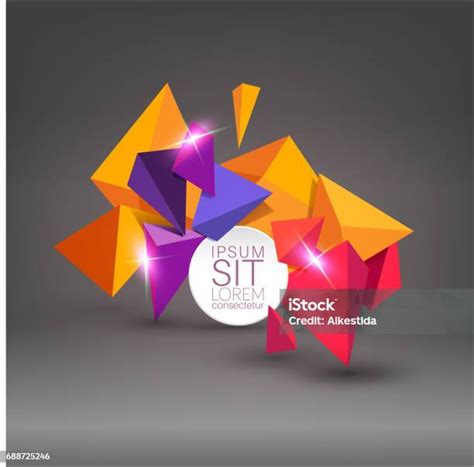 여러 3d 삼각형 벡터 추상화입니다 현대적인 디자인에 대 한 요소 0명에 대한 스톡 벡터 아트 및 기타 이미지 0명 3차원