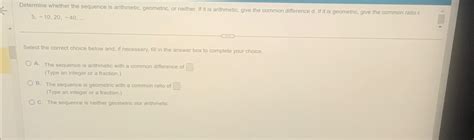 solved determine whether the sequence is arithmetic