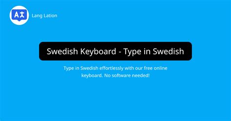 Swedish Keyboard Type In Swedish Online For Free
