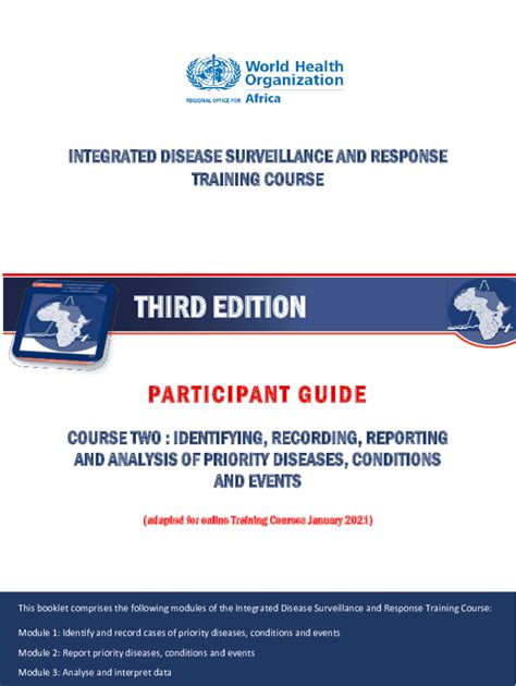 Fillable Online Afro Idsr Course 2 Identifying Recording Reporting