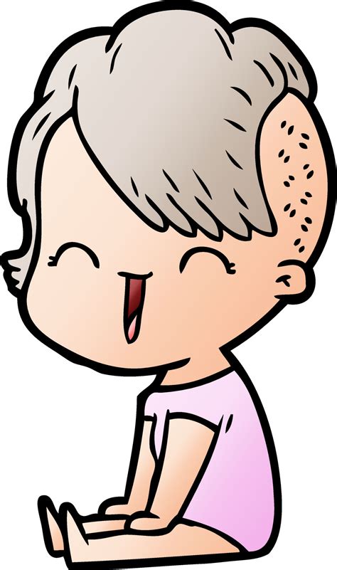 Cartoon Happy Hipster Girl 12545723 Vector Art At Vecteezy