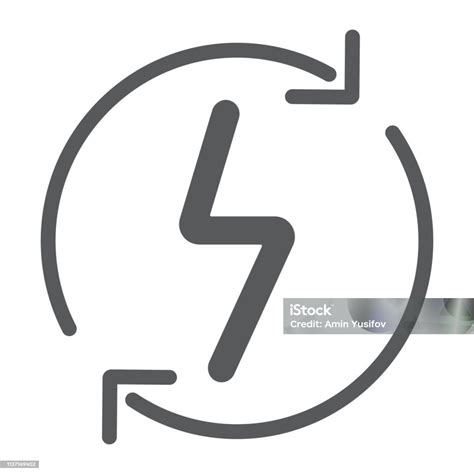 재생 에너지 그림 아이콘 에코 및 전원 볼트 기호 벡터 그래픽 흰색 바탕에 단색 패턴입니다 0명에 대한 스톡 벡터 아트 및 기타