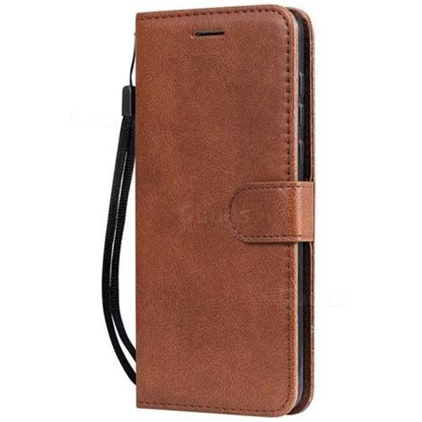 Retro Greek Classic Smooth PU Leather Wallet Phone Case For Motorola Moto Z Play Brown