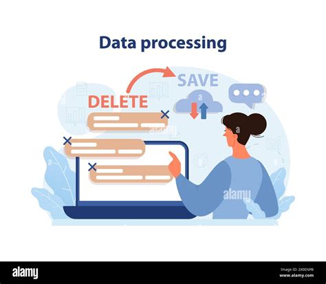 Data Processing Concept A Woman Digitally Organizes Information
