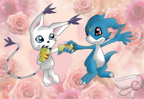 Gatomon And Veemon Digimon Digimon Adventure Mario Characters