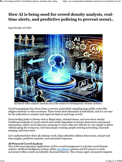 How Ai Is Being Used For Crowd Density Analysis Real Time Alerts And Predictive Policing To