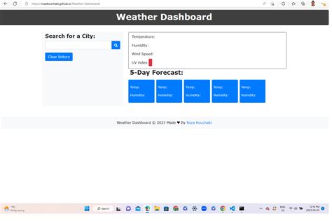 GitHub Rezakouchaki Weather Dashboard
