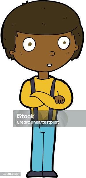 말풍선이 있는 응시하기 남자아이 접은 암즈 귀여운에 대한 스톡 벡터 아트 및 기타 이미지 귀여운 기이함 낙서 드로잉 Istock