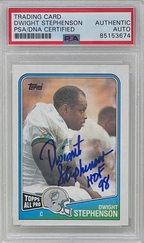 Dwight Stephenson Signed 1988 Topps Miami Dolphins Nfl Football Card