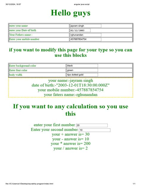 Angular Java Script Pdf