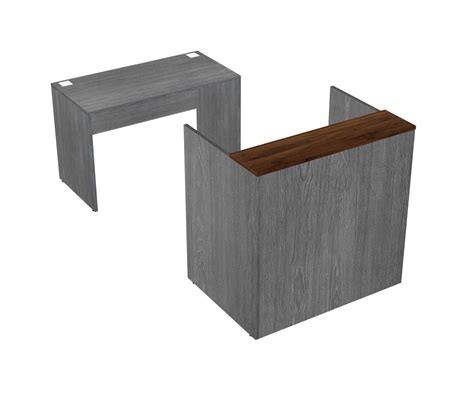 Grey Modular Reception Desk With Hanging Drawers Officestock