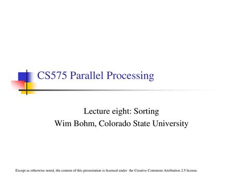 Sorting Parallel Processing Lecture Slides Cs 575 Docsity