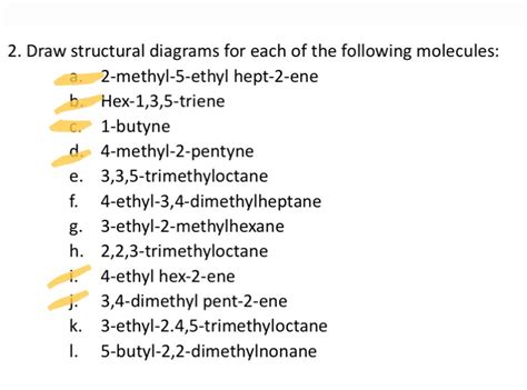 Please Draw The Structural Diagrams For Each Of The Highlighted Course Hero
