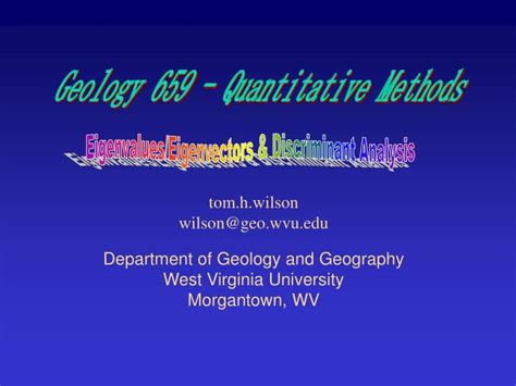 Ppt Eigenvalues Eigenvectors And Discriminant Analysis Powerpoint Presentation Id 5352090