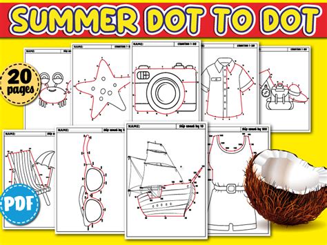 Summer Dot To Dot Skip Counting By 2 5 10 100 Connect The Dots