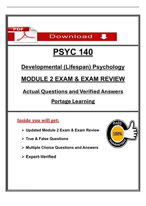 PSYC 140 Module 2 LockDown Exam Full Review 2025 Updated Version Portage Learning PSYC