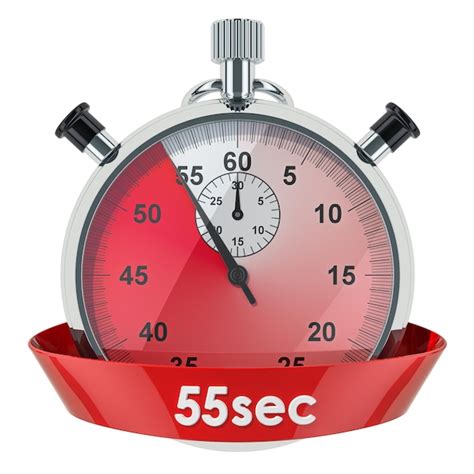 Premium Photo Stopwatch With 55 Seconds Timer 3d Rendering Isolated