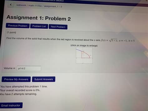 Solved Of America Webwork Math 1172w Assignment 1 2