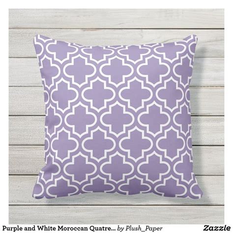Modern Purple Moroccan Quatrefoil Pattern Outdoor Pillow Zazzle